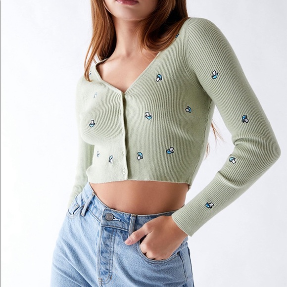 PacSun | Sweaters | Pacsun La Hearts Sage Green Mushroom Embroidered ...
